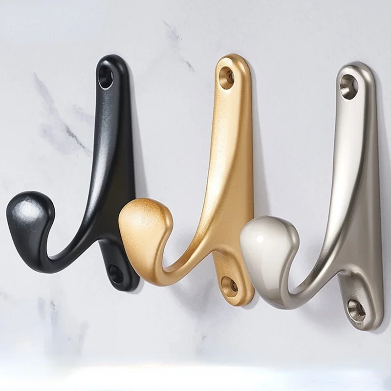 Nordic Zinc Alloy Hook Simple Black Gold Metal Hook Wall Home ...