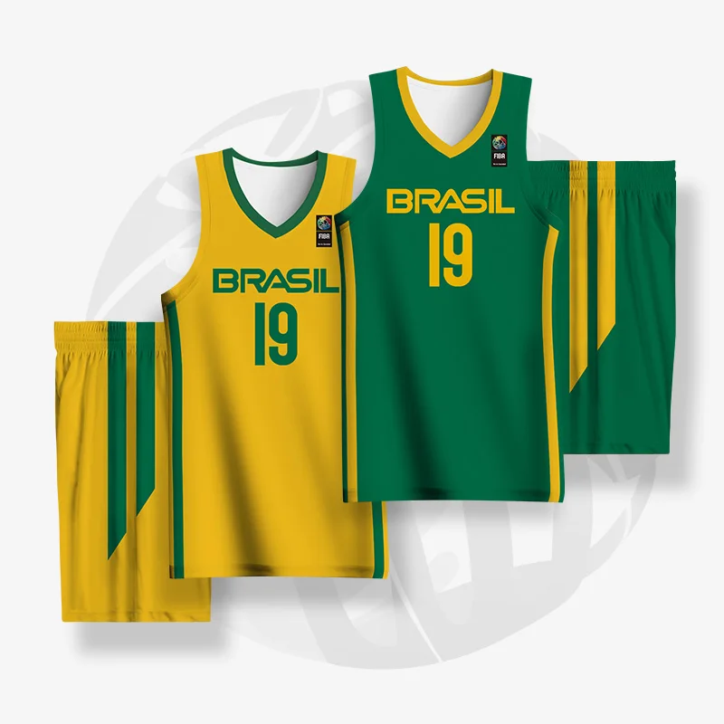 Basketball Uniform For Kids Boys Full Sublimation Brazil Letter Printed ...