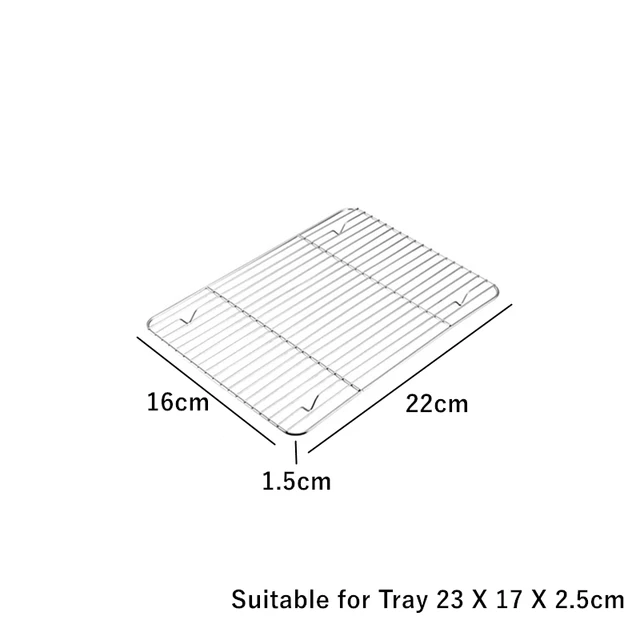 304 Stainless Steel Baking Tray with Pastry Cooling Grid Rack Nonstick ...