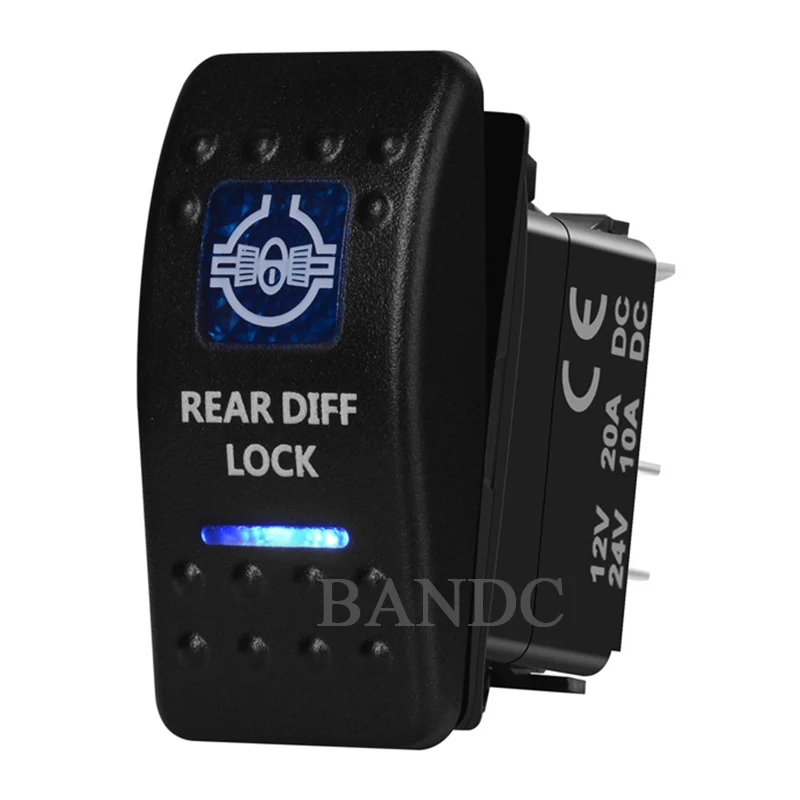 Rear-Differential-Lock-Rocker-Switch-5P-On-Off-Dual-Blue-Led-Toggle ...