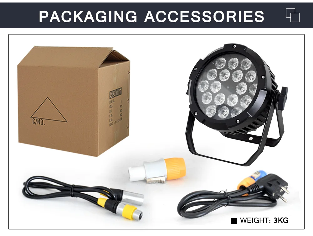 Waterproof LED Par Light 18X18W RGBWA+UV Dmx Control Lyre Wash ...