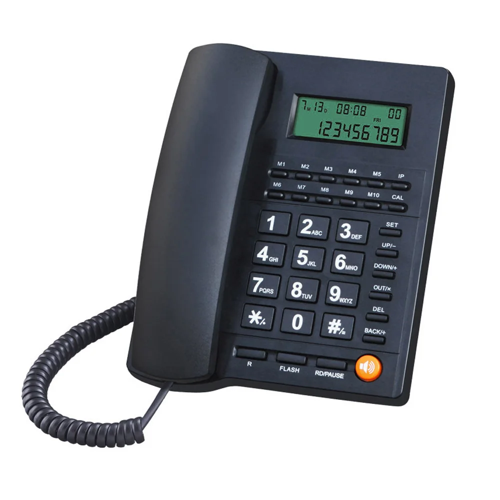 Telefone-com-fio-com-alto-falante-identifica-o-do-chamador-telefone-em ...
