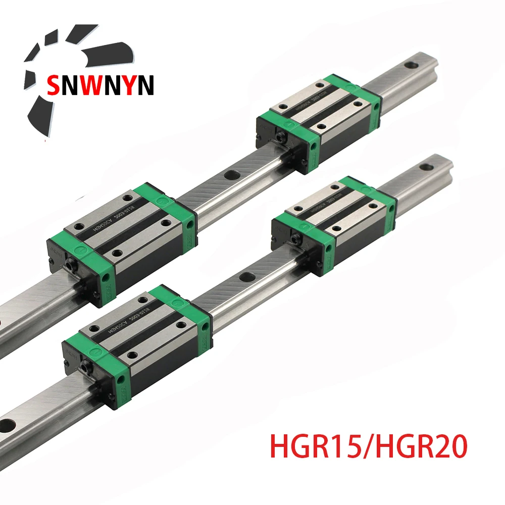 Hgr20 Hgr15 Square Linear Guide Rail 2pc+4pcs Hgh20ca/hgw20cc Hgh15ca ...