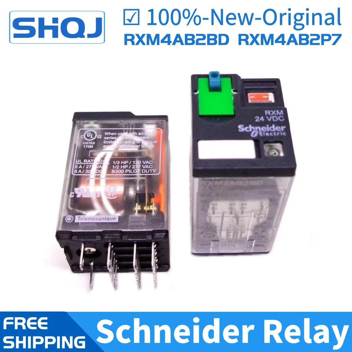 5PCS Schneider relay RXM4AB2BD RXM4AB2P7 RXM4AB2JD RXZE1M4C 4CO 6A RELAY+LTB+LED 24VDC 230VAC ...