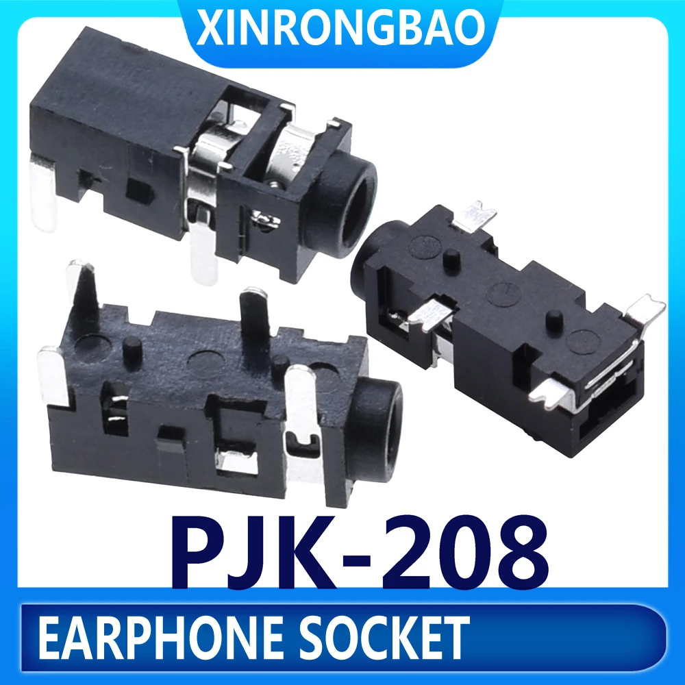 PJ-208-2-5mm-earphone-socket-2-5-Phone-jack-connector-4-pin-dip ...