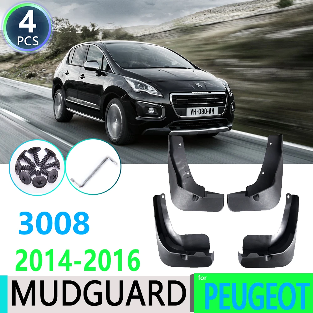 for-Peugeot-3008-2014-2015-2016-MK1-Car-Fender-Mudguard-Mud-Flaps-Guard ...