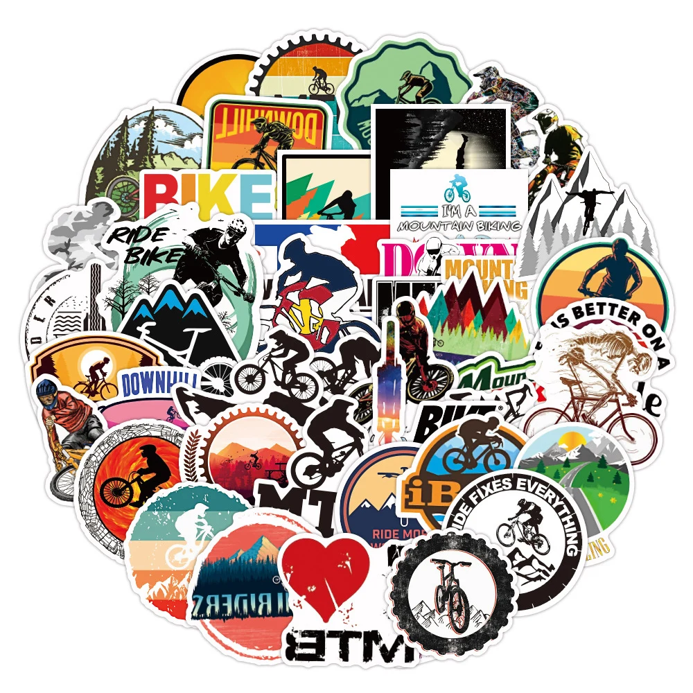 Paper Mountain Bike Stickers Outdoor Sports Graffiti Stickers Set 50 ...