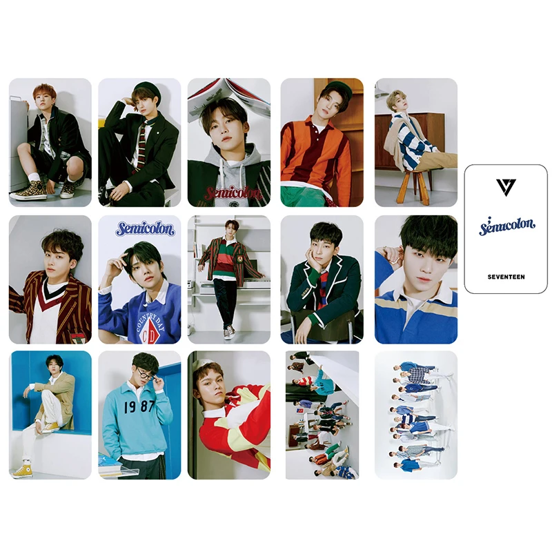 Postcards Paper Kpop Seventeen LOMO Card 54Pcs Semicolon New Album Card ...