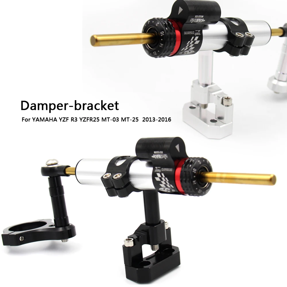 CNC อลูมิเนียมปรับรถจักรยานยนต์พวงมาลัยเสถียรภาพ Damper Bracket Mount ...