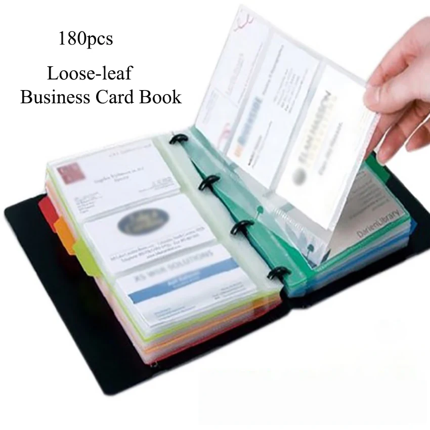 90 Slots PP Portable Large Capacity Loose Leaf Business Card Holder ...