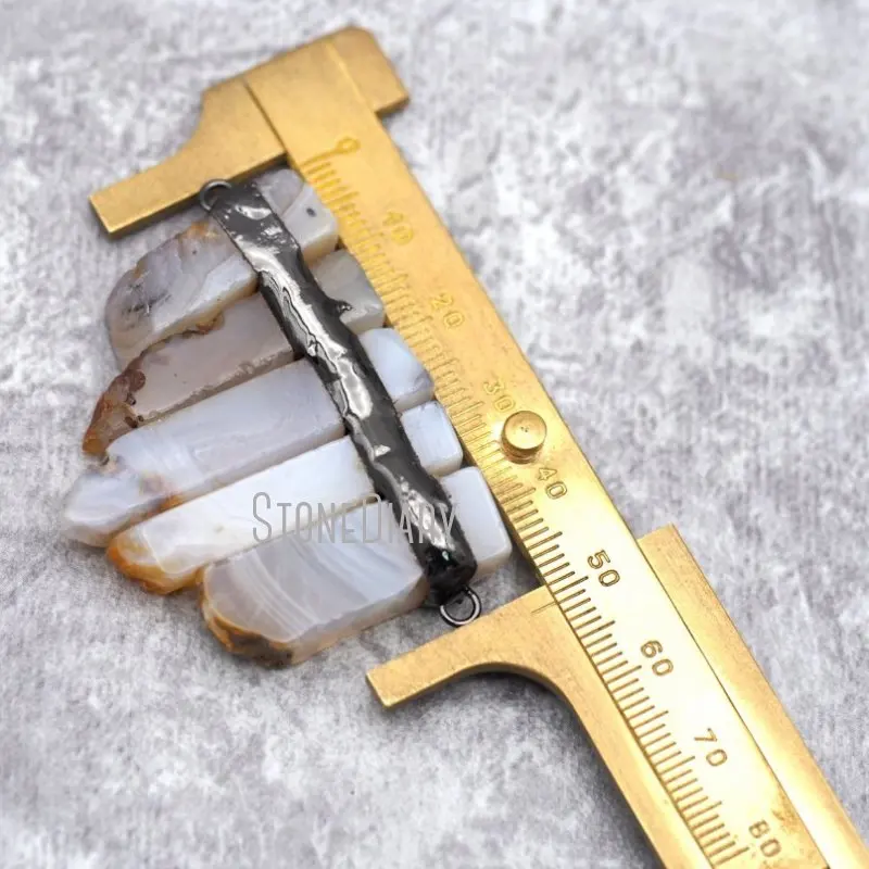 PM29979 Gunblack Moss Agate Soldered Free Form Irregular Pendant ...