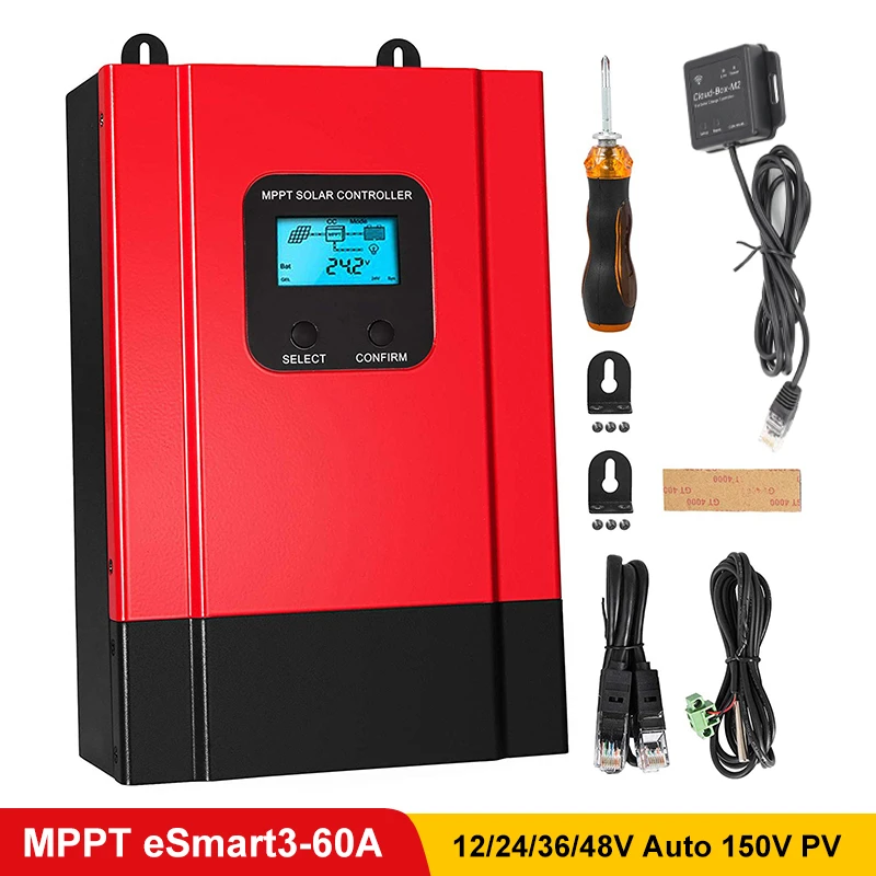 Mppt 60a Solar Charge Controller 12v/24v/36/48v Auto Lcd Display Max 150v Solar Panel Input High ...