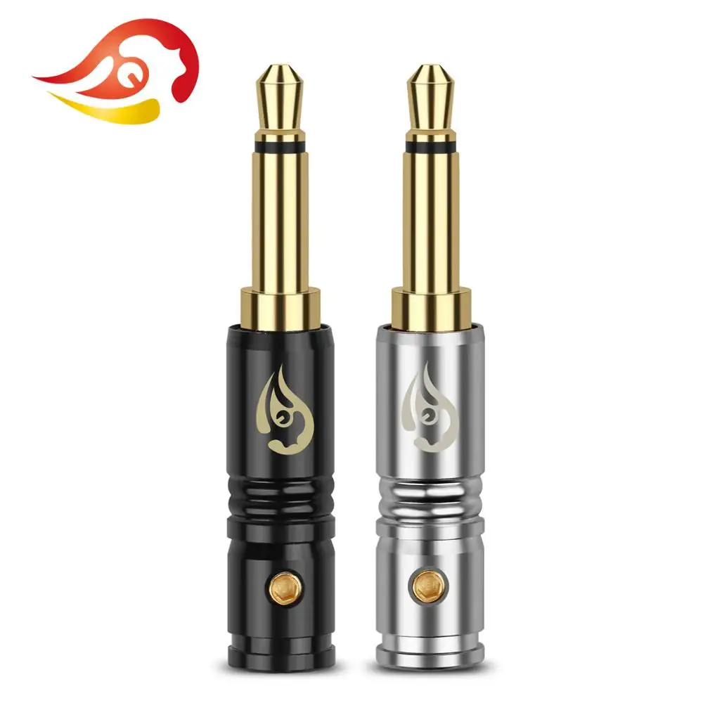 QYFANG 3.5mm Earphone Plug Audio Jack 2 Poles Stereo Straight Metal ...