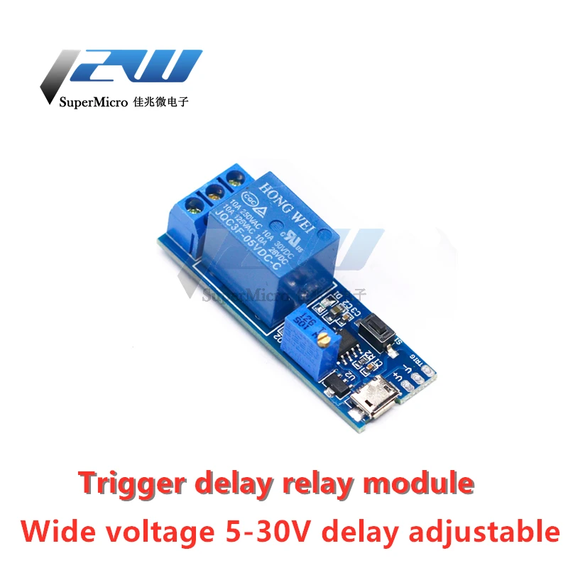 5V-30V-Micro-USB-Power-Adjustable-Delay-Relay-Timer-Control-Module ...