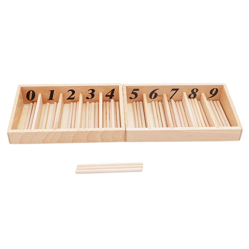 Montessori Educational Wooden Toys For Children Spindle Box With 45 ...