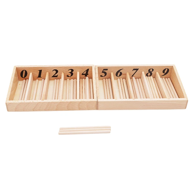 Montessori Educational Wooden Toys For Children Spindle Box With 45 ...