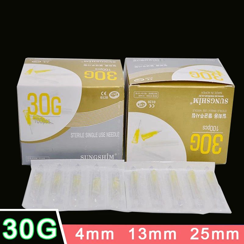 Disposable-Ultrafine-Painless-Small-Needles-30G-4mm-13mm-25mm-Sterile ...