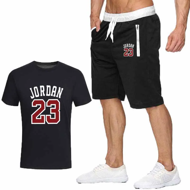 two piece set men outfits jordan 23 t shirt shorts summer short set ...