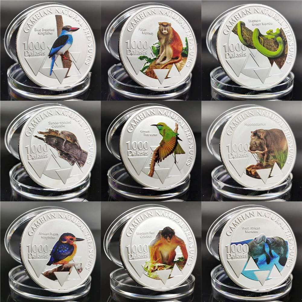 Very-Beautiful-Gambian-Natural-Treasumres-Wildlife-Animal-Silver-Coin ...