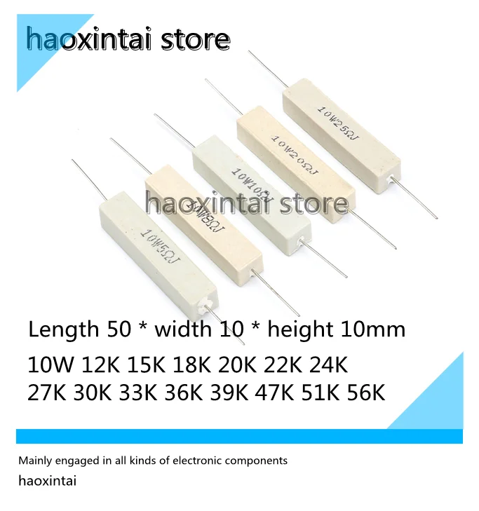 10PCS-10W-ceramic-cement-resistance-12K-15K-18K-20K-22K-24K-27K-30K-33K ...