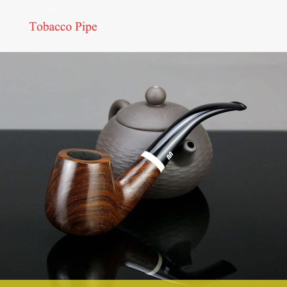 CENDRIER,MX-021--Pipe à fumée en bois'ébène avec filtre de 9mm, qualité ...