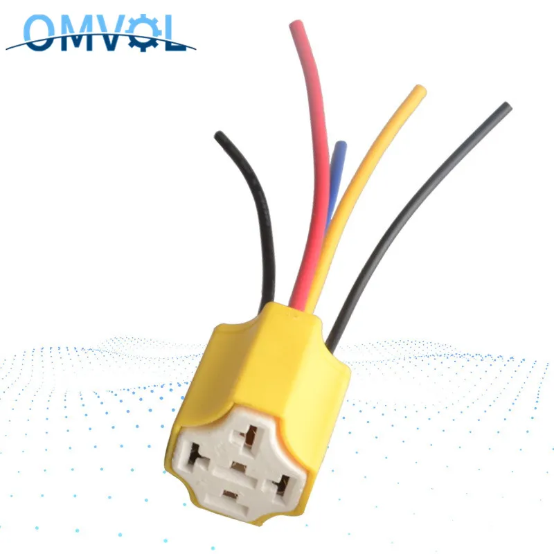 Ceramic Car relay holder,5 pins Auto relay socket 5 pin relay connector ...