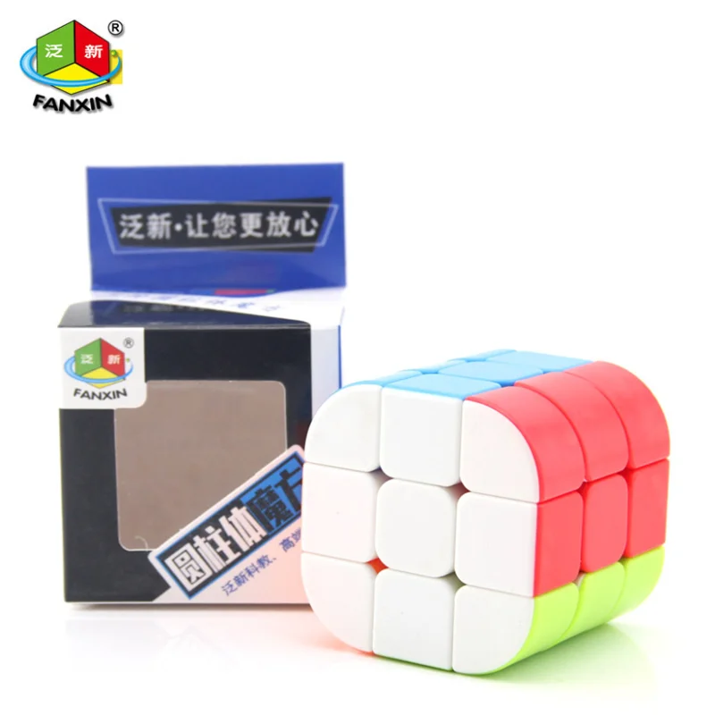 New Fanxin 3x3 Cylinder Magic Cube 3x3x3 Stickerless Speed Puzzle 3x3 ...