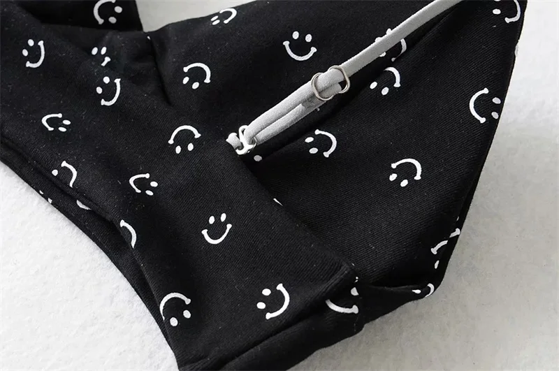 Sun-imperial - women black smile face print soft cotton triangle bra no ...