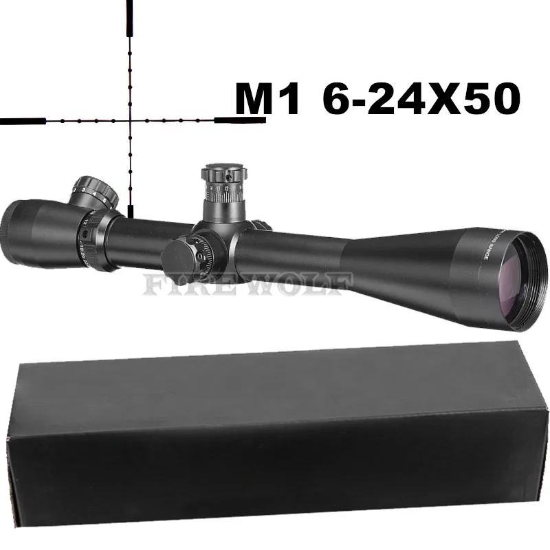 6 24X50 Tactical Optics Riflescope Sniper Hunting Rifle Scopes Long ...