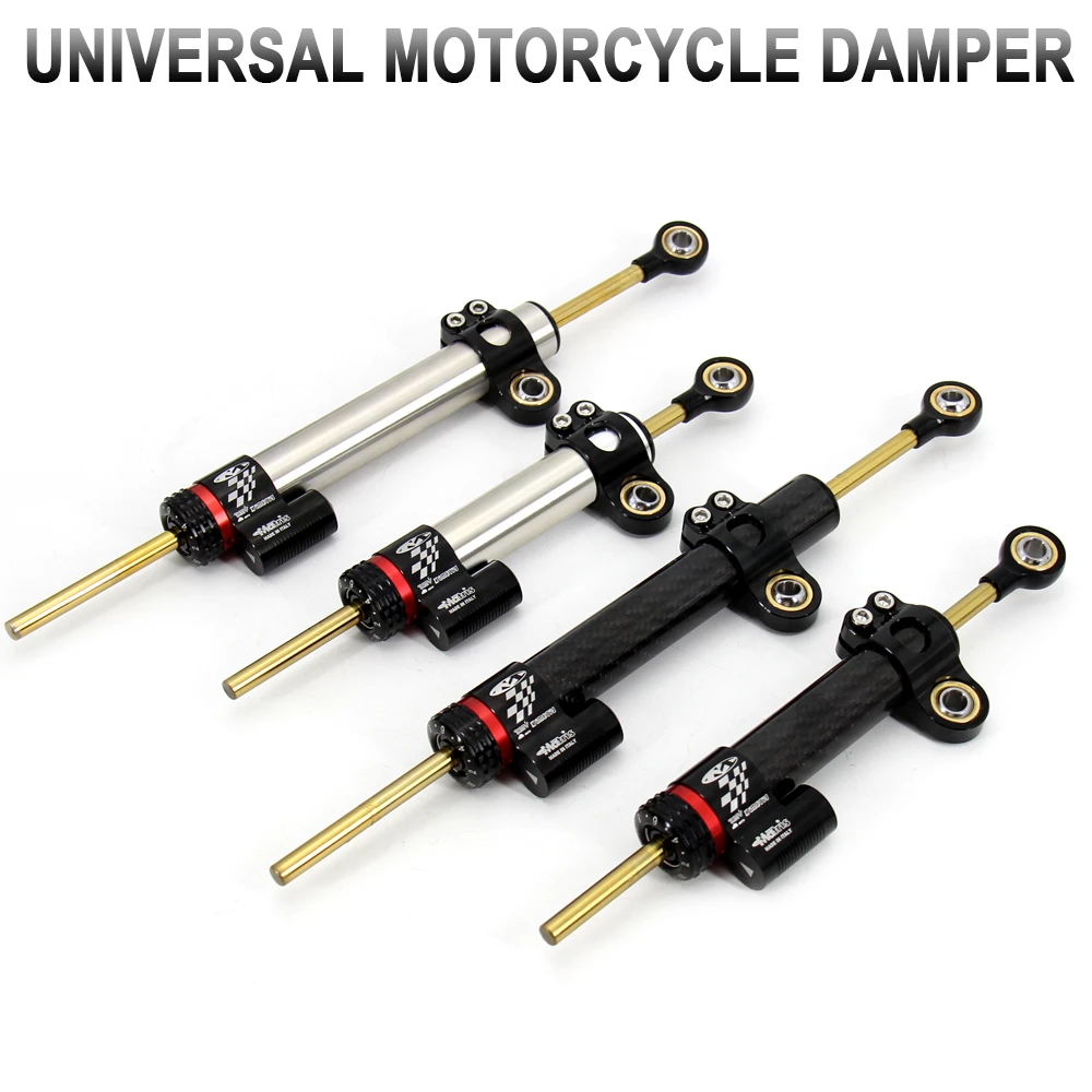 345mm 255mm Universal Motorcycle Adjustable Steering Damper Stabilizer ...