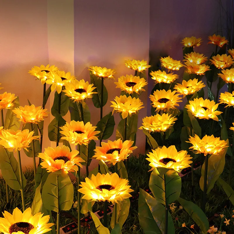 1/2pcs Solar Sunflower Garden Light Led Outdoor Waterproof Decorative ...