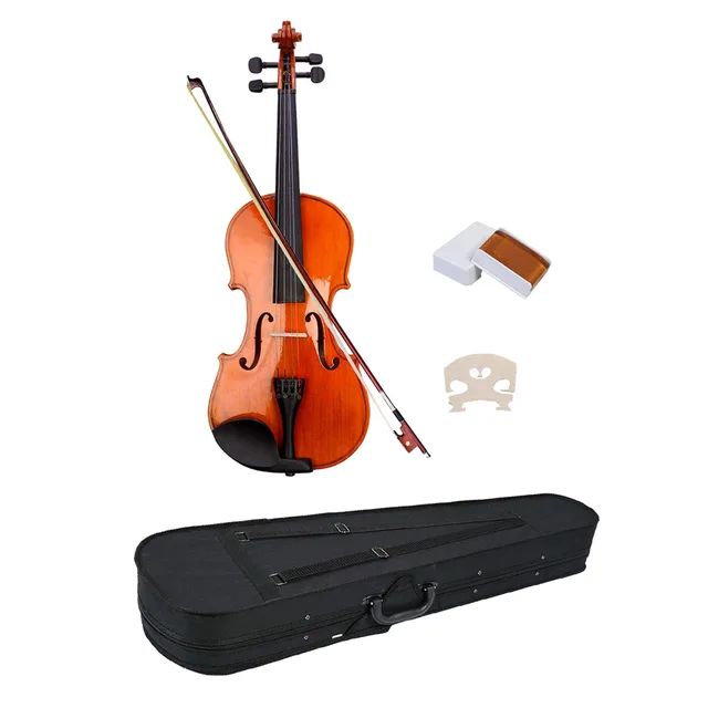 Natural Acoustic Violin with Case Bow Rosin Stringed Instrument for ...