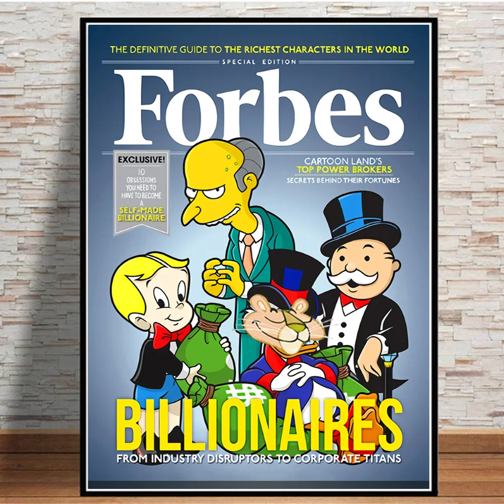 Abstract Forbes Billionaires Poster and Prints Graffiti Art Canvas ...
