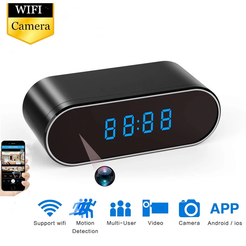Wifi Mini Camera Wireless Nanny Clock Time Alarm P2p Ip/ap Security ...