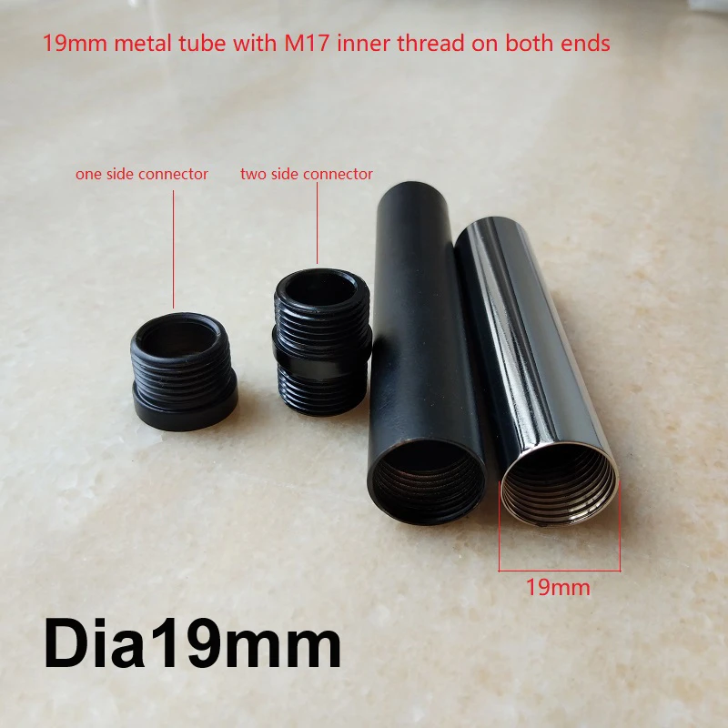 Dia19mm Female Double Heads Thread Metal Hollow Tube, Inner Tooth Pipe ...