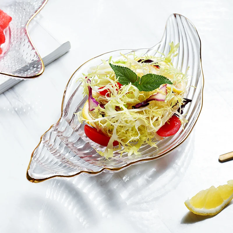 Glass Ocean Series Dessert Plate Phnom Penh Shell Plate Starfish Disk ...