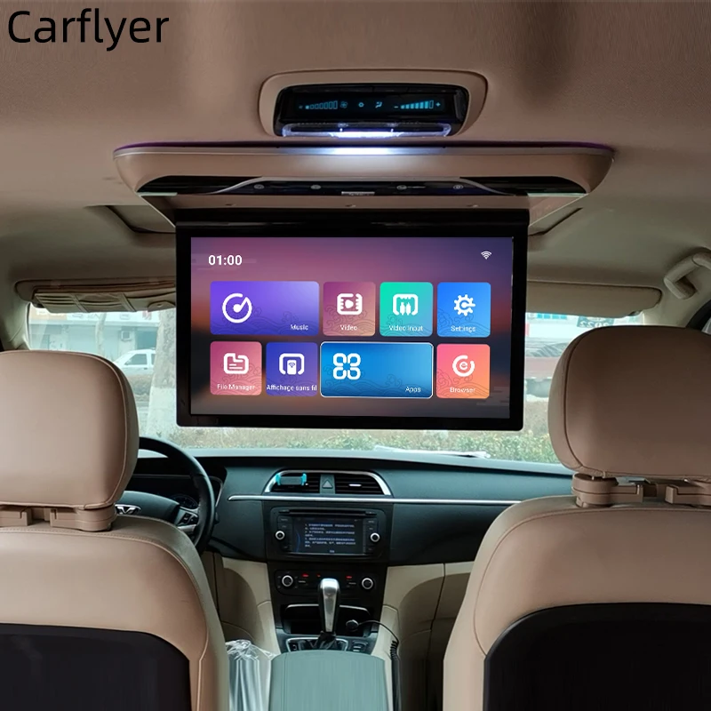 19-Inch-Car-Roof-Mount-Monitor-Android-9-0-HD-1080P-Ceiling-Mount-Flip ...
