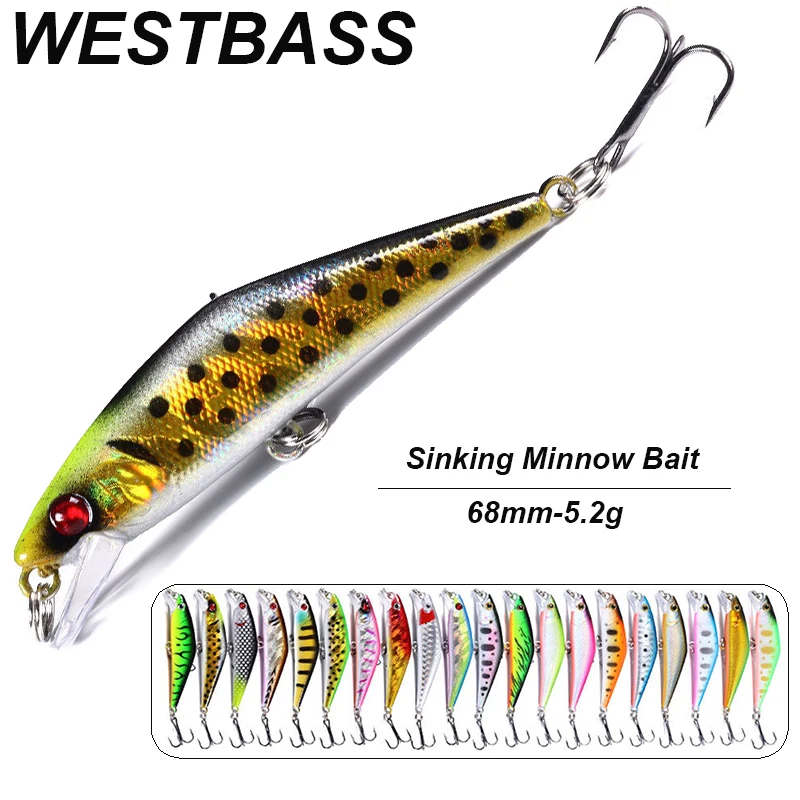 WESTBASS-1PX-Micro-Minnow-Lure-68mm-5-2g-Sinking-Fishing-Bait-Shore ...