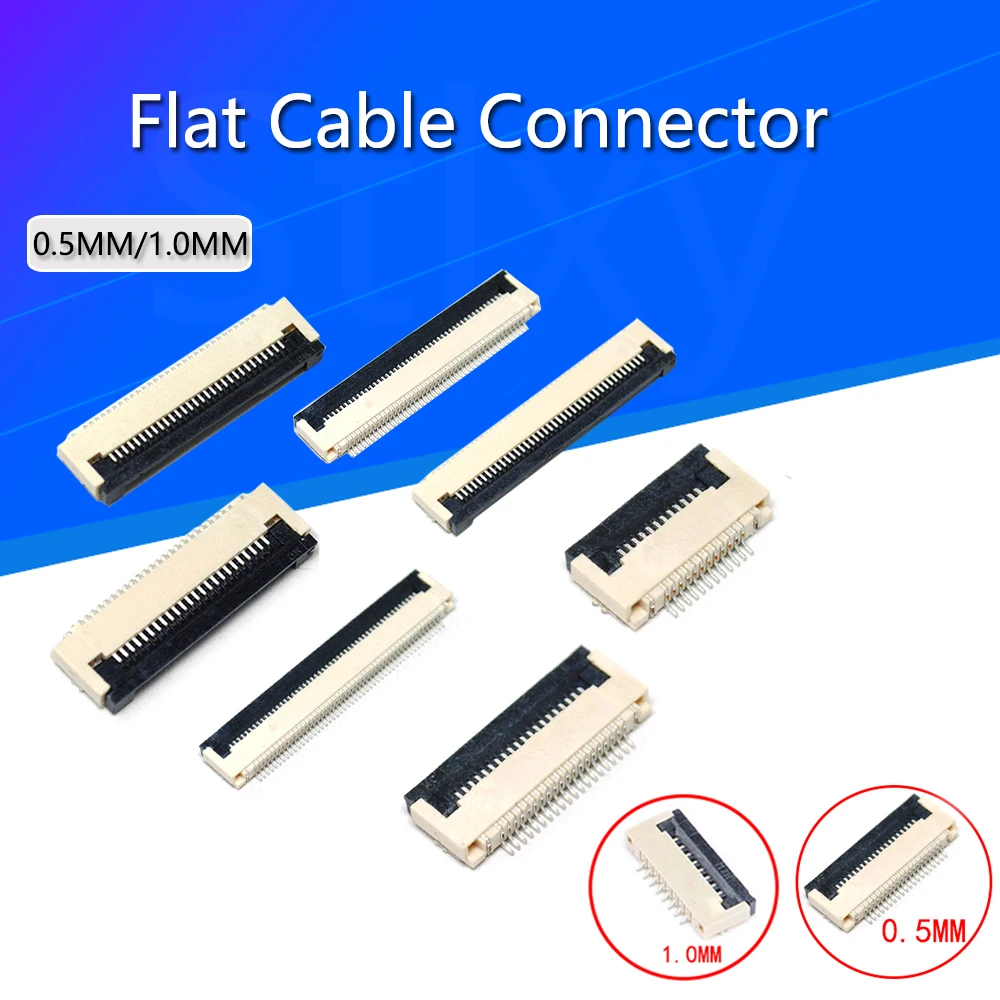 10pcs-0-5mm-1mm-Pitch-Under-Clamshell-Socket-FPC-FFC-Flat-Cable ...