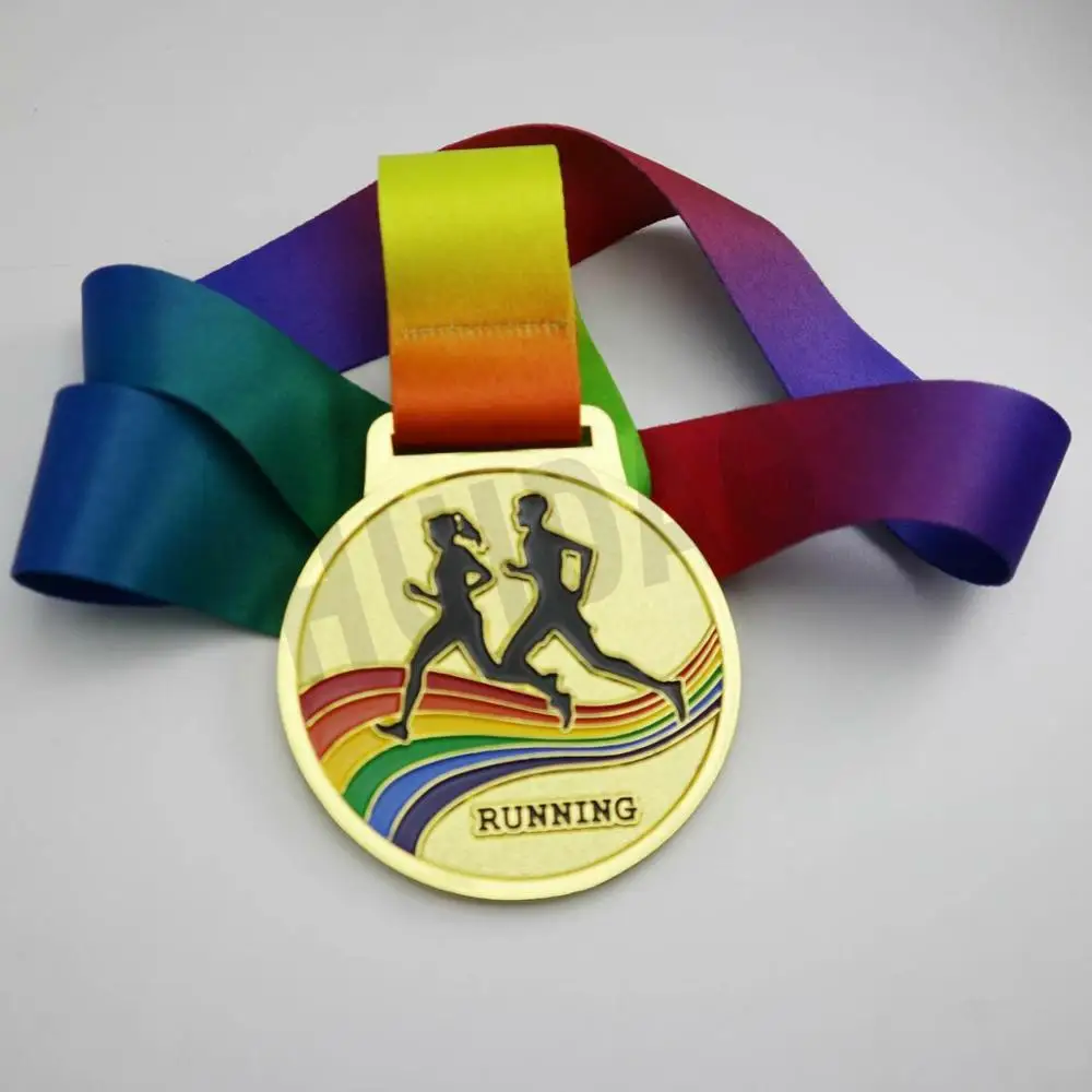 Size-7CM-Two-People-Running-Medals-with-Plated-Gold-Run-Medal-Run-Match ...