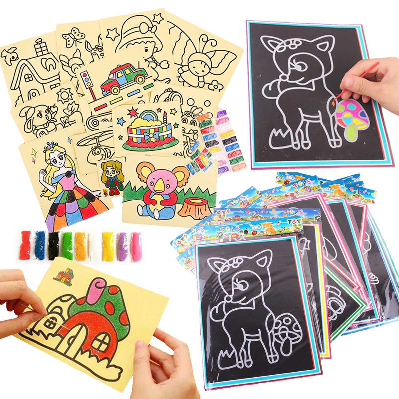 20pcs/10pcs Magic Scratch Art Doodle Pad Sand Painting Cards Early ...