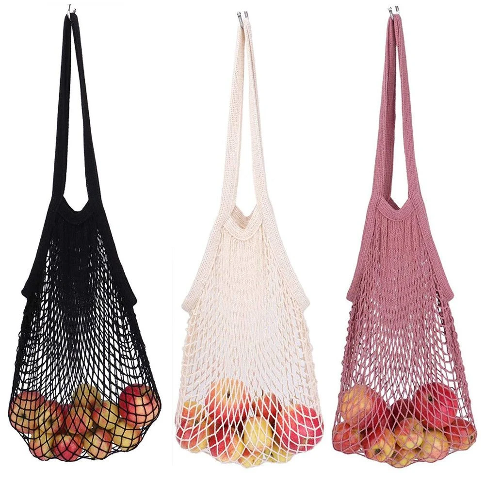 Cotton Mesh Net String Shopping Bag Reusable Foldable Fruit Storage ...