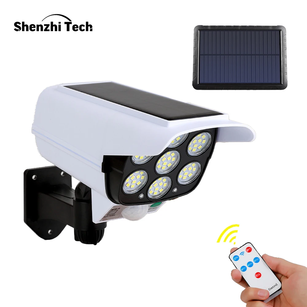 Fake-Security-Camera-Solar-Motion-Sensor-Light-Outdoor-7-LED-Spotlight ...