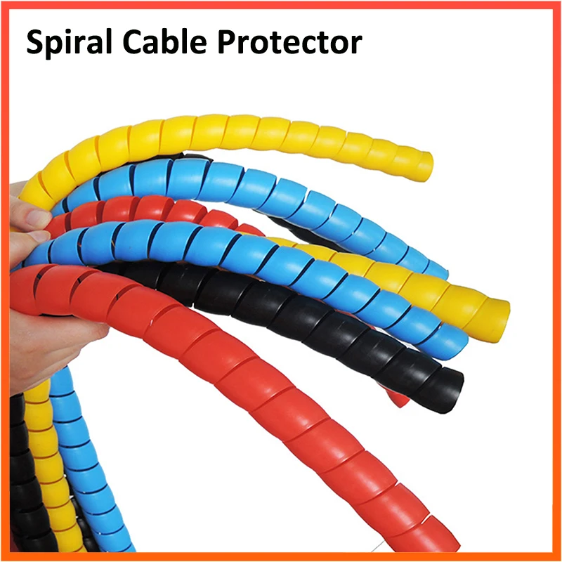 8mm 1m/ 35mm 0.45m Spiral Cable Protector Line Spiral Winding Cable ...