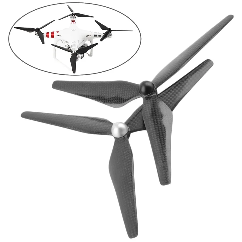 2pcs Carbon 9450 Fiber Propeller Cw/ccw 3-blade Prop Dji Phantom 1 2 3 ...
