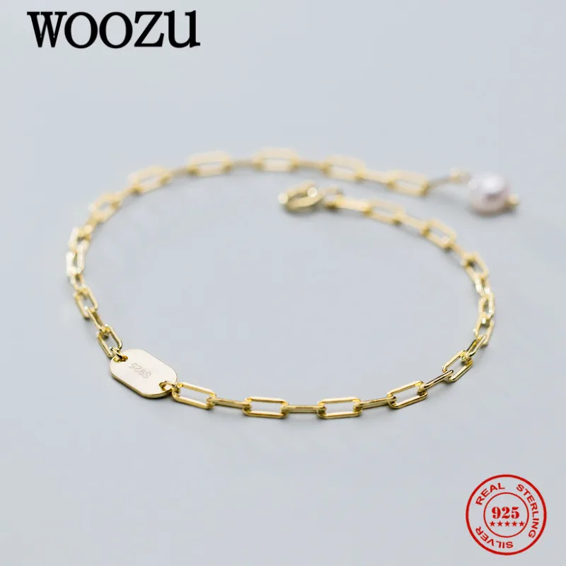 WOOZU-Real-925-Sterling-Silver-Sweet-Round-Pearl-Hollow-Link-Chain-Bracelets-For-Women-Charm ...