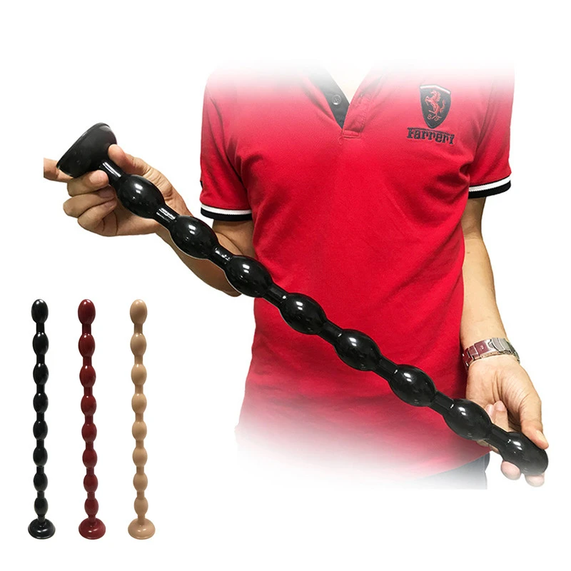 50cm Long Anal Bead Plug With Suction Cup Prostate Massager Anus ...