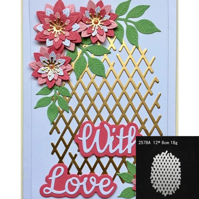 2021 New Diamond Grid Metal Cutting Dies DIY Scrapbooking Embossing ...