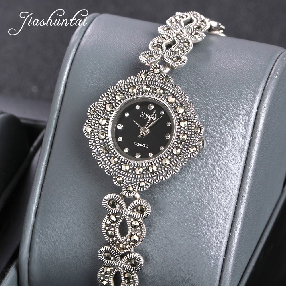ZHJIASHUN-Vintage-100-Silver-925-Watch-For-Women-Retro-925-Sterling ...