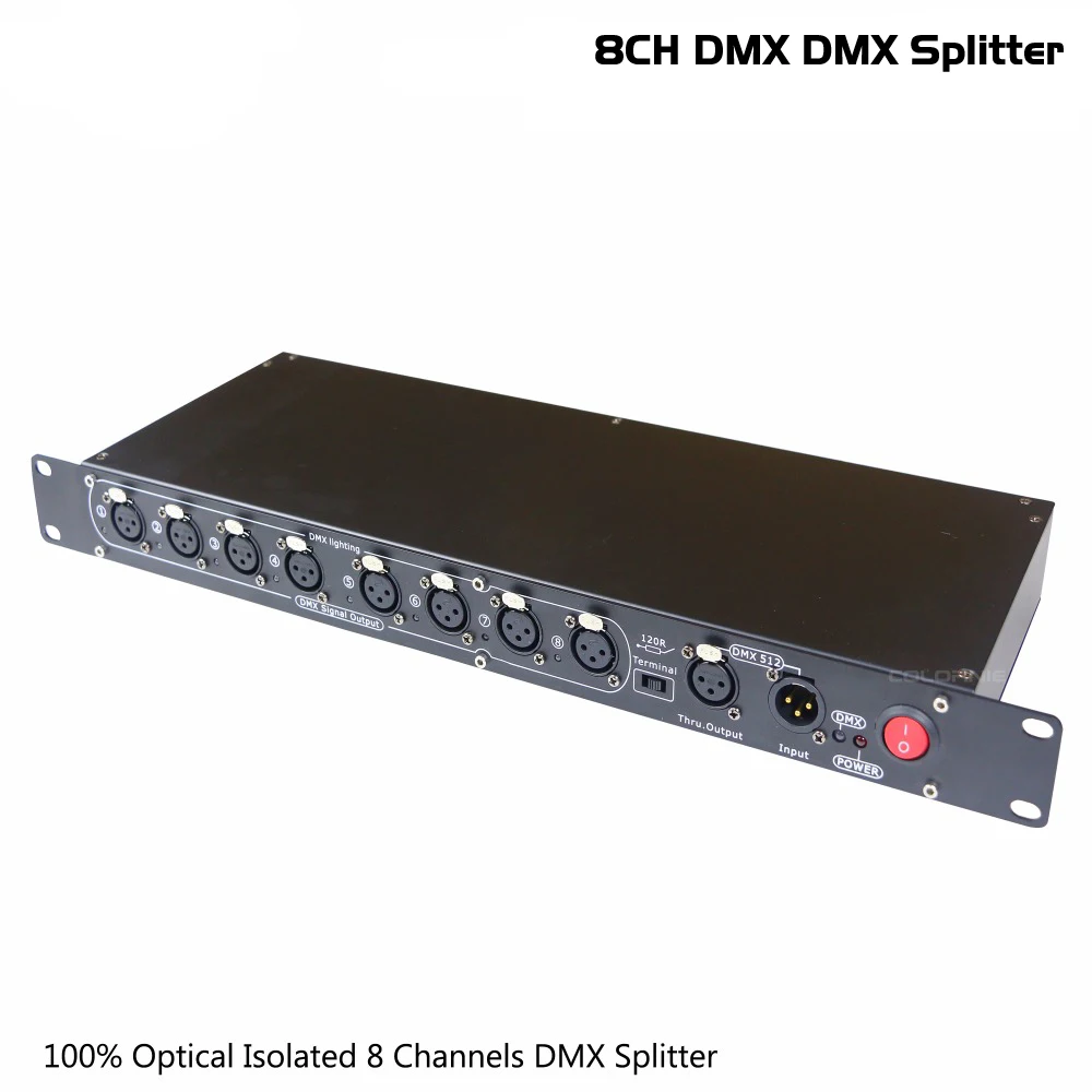 COLORNIE DMX Distributor 8 Channels 1U RACK DMX Splitter optical ...